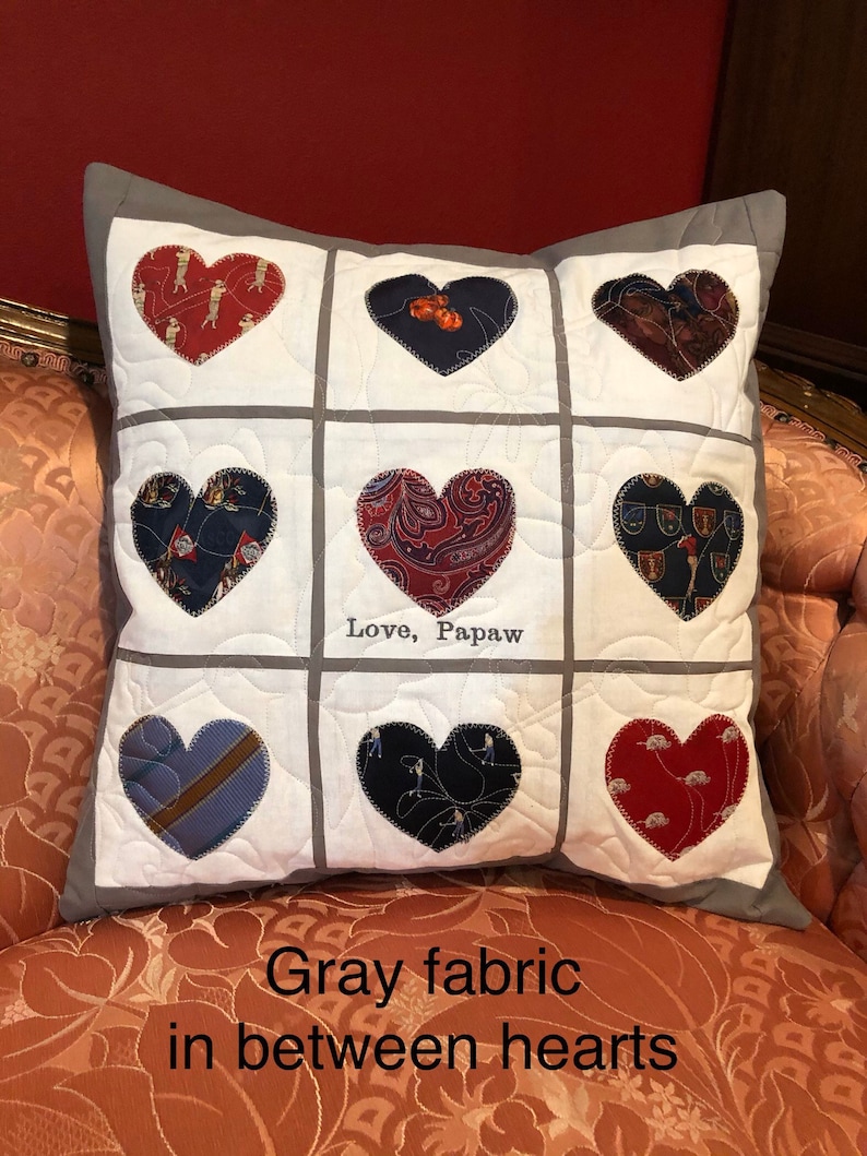 Heart Pillow Necktie Memory Pillow Made From Shirts or Ties. - Etsy