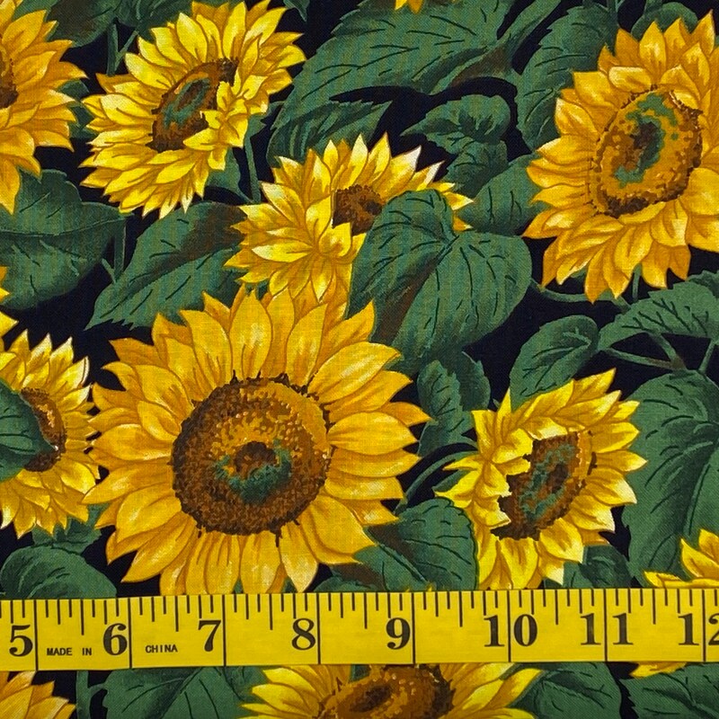 Sunflower Cotton Fabric - Etsy