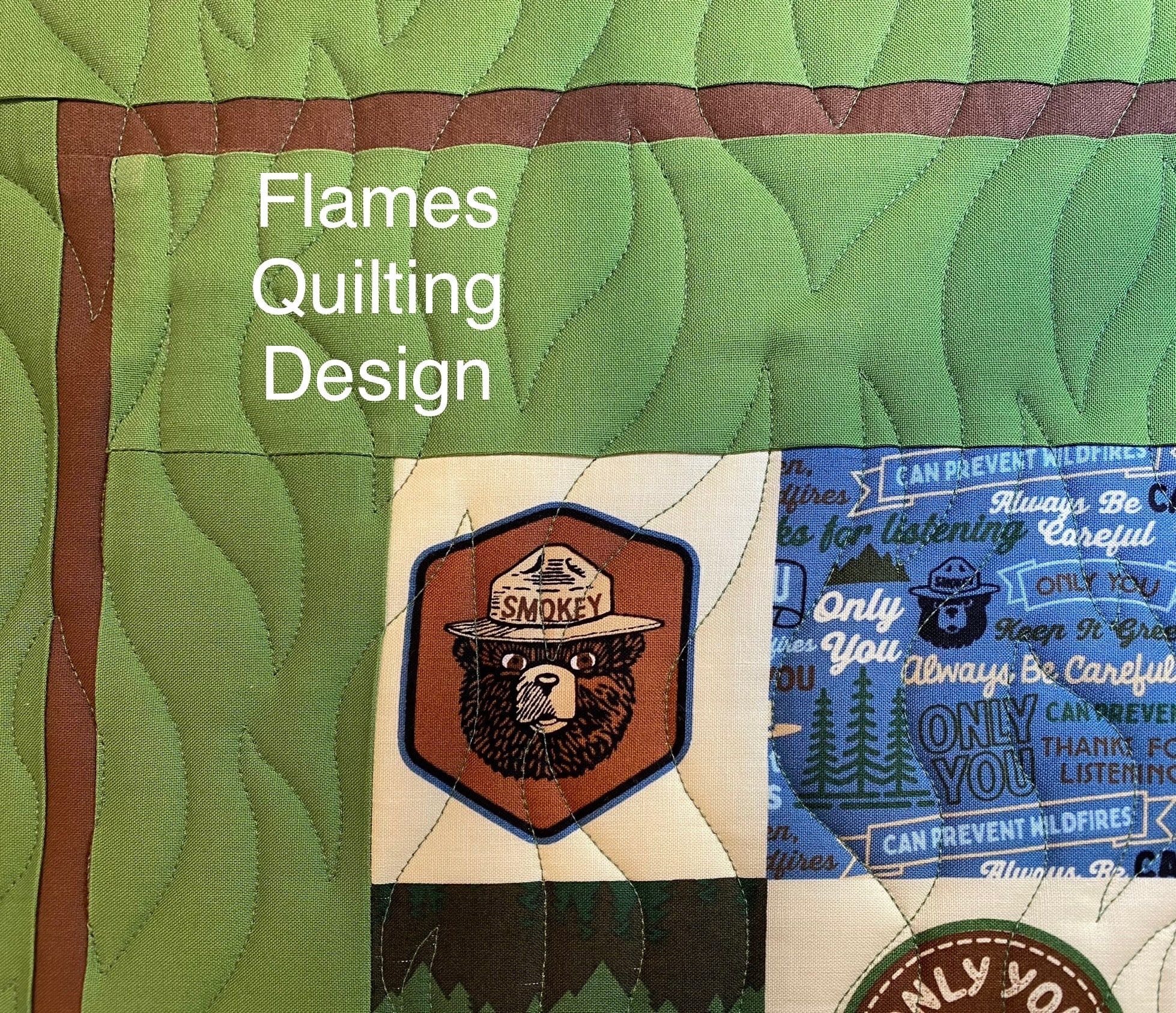 Smokey the Bear Quilt: Flame Quilting Design, Fire Fighter Decor (45 X ...