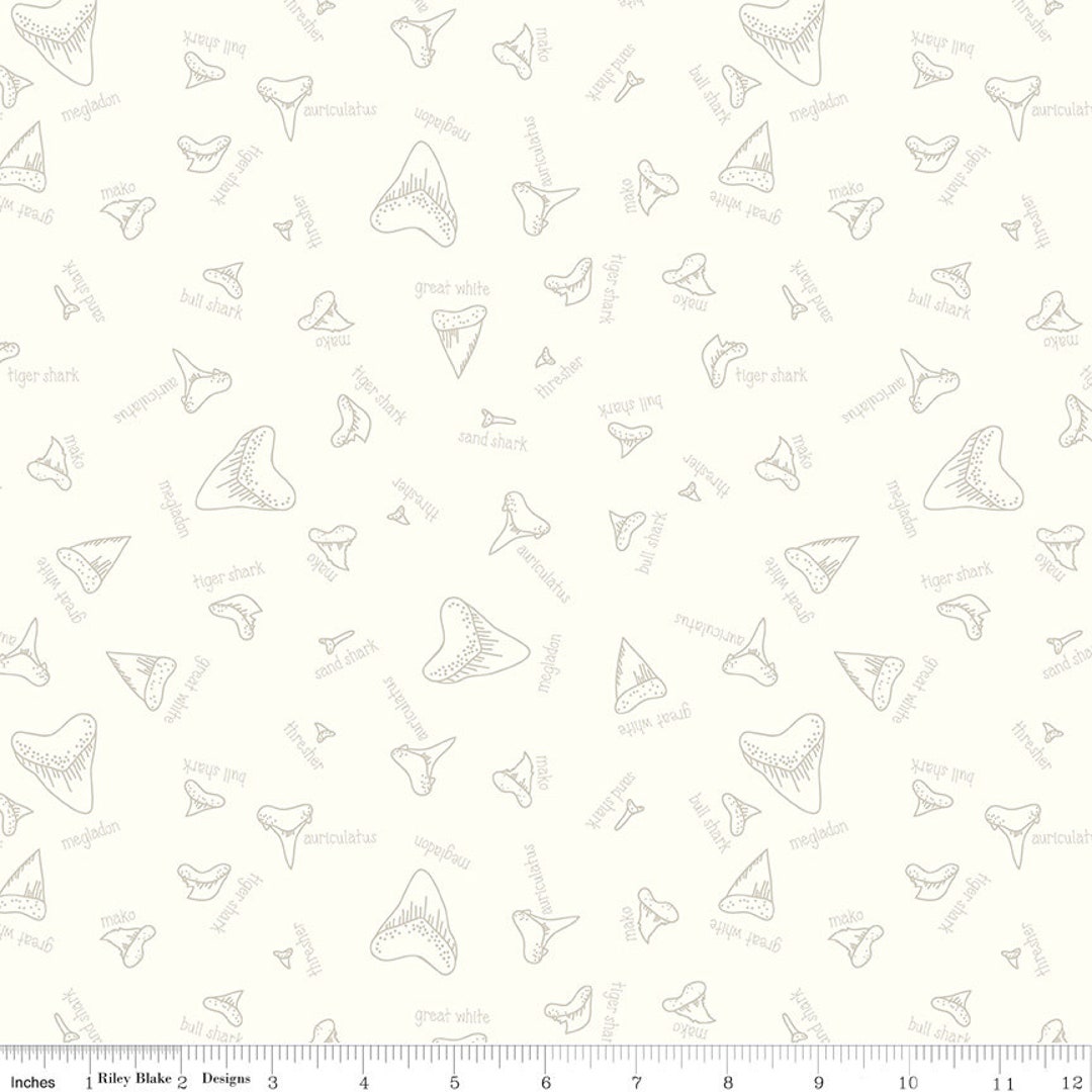Shark Tooth Fabric by Riley Blake Designs. 100% Cotton Quilting Fabric ...