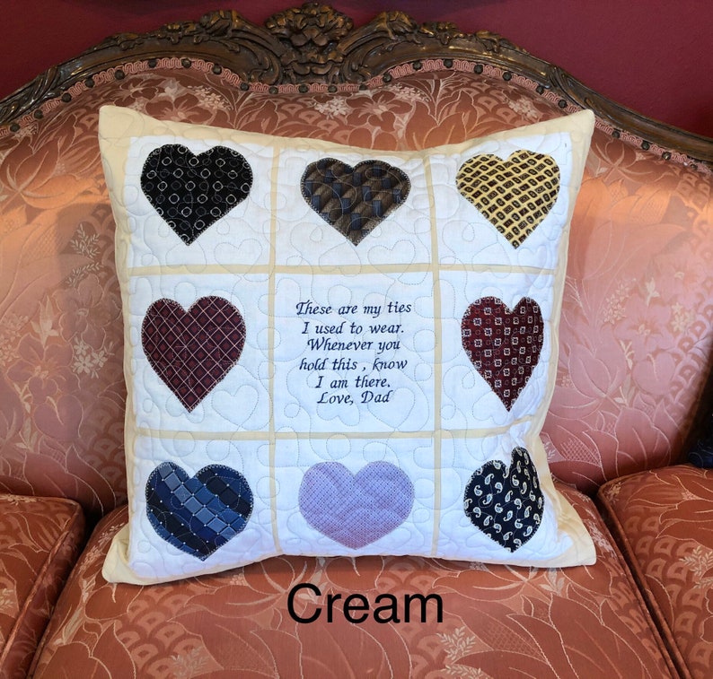 Heart Pillow Necktie Memory Pillow Made From Shirts or Ties. - Etsy