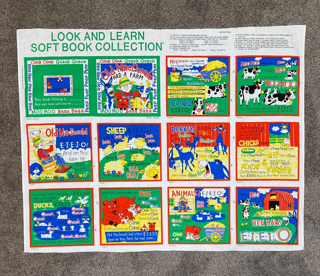 Soft Book Old Macdonald look and Learn Soft Book Collection - Etsy