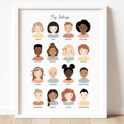 My Feelings Poster Classroom Printable Wall Art Rainbow - Etsy