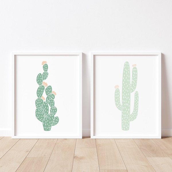 Cactus Block Print - Etsy