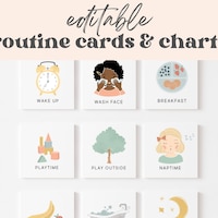 Kids Routine Cards: Visual Schedule, Toddler Daily Rhythm Chart ...