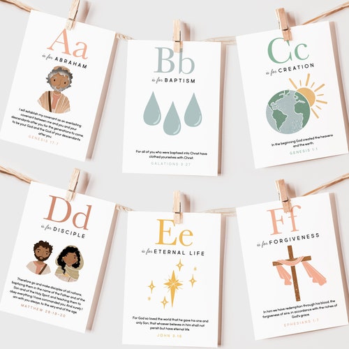 ABC Scripture Flash Cards Bible Verse Alphabet Cards Set - Etsy