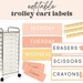 Editable Teacher Trolley Cart Labels, Boho Pastel Rainbow (digital ...