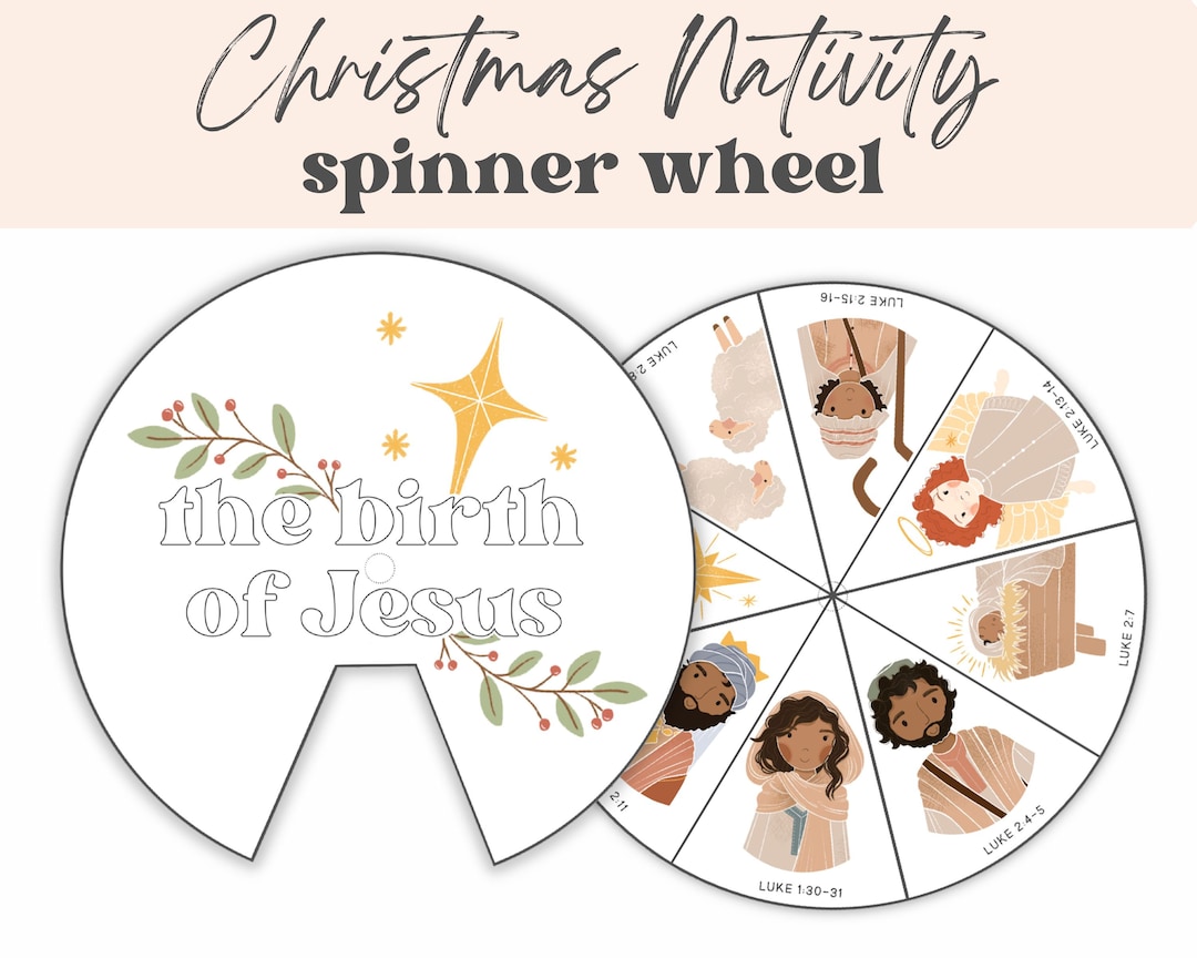 Christmas Story Spinner Wheel Craft Kids, Birth of Jesus Activity ...