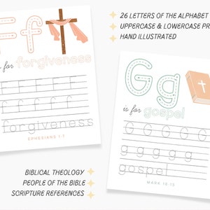 Alphabet ABC Scripture Tracing Cards, Bible Verse Activity, Homeschool ...