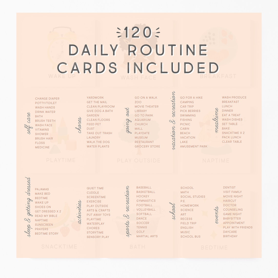 Editable Daily Routine Cards & Chart Toddler Daily Rhythm | Etsy Canada