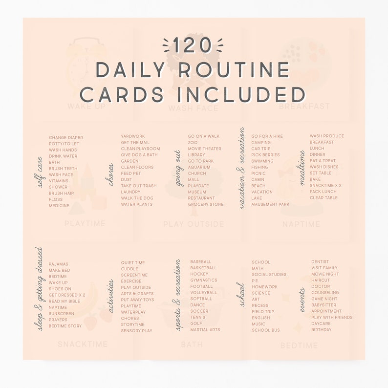 Editable Daily Routine Cards & Chart Toddler Daily Rhythm | Etsy Canada