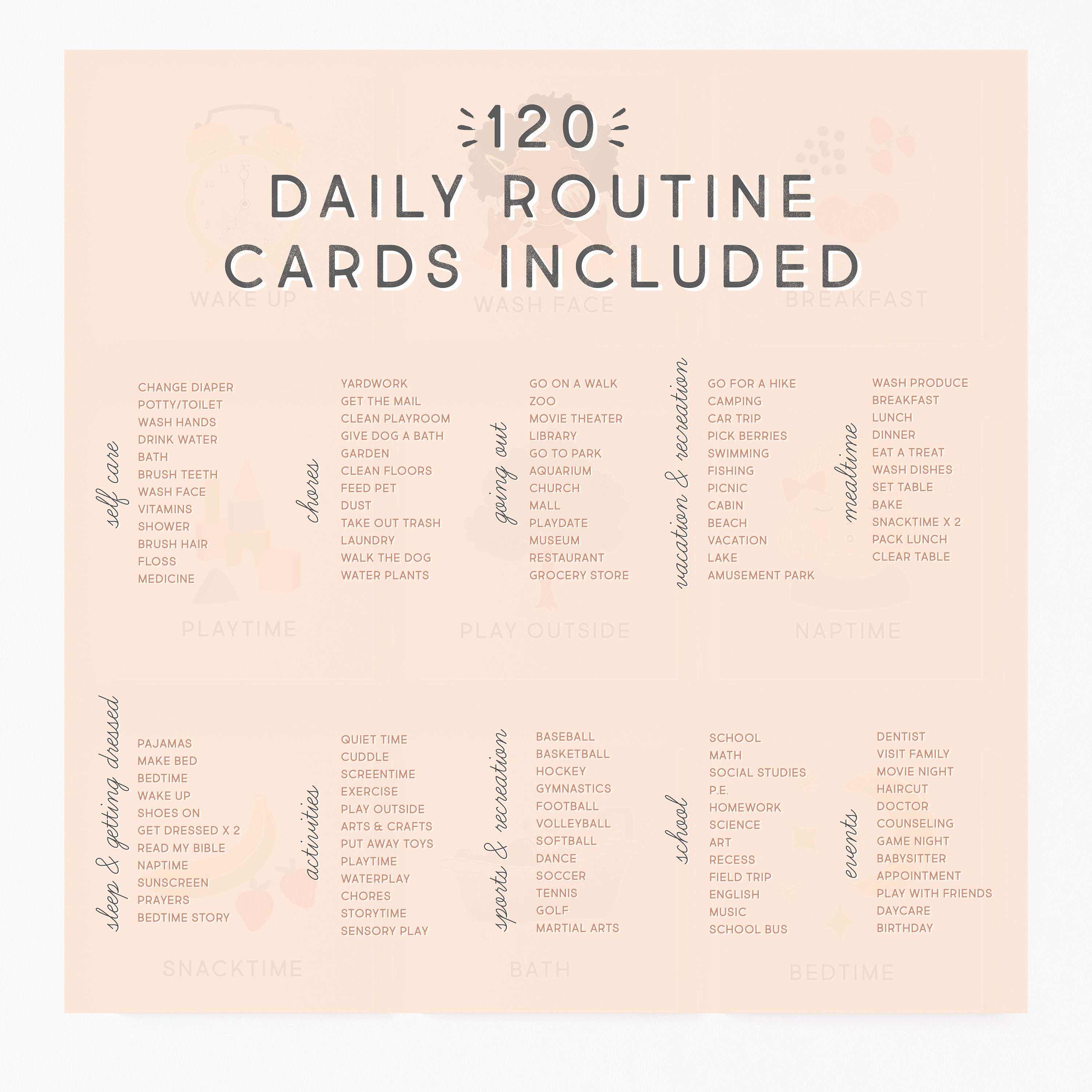 Editable Daily Routine Cards & Chart Toddler Daily Rhythm | Etsy Canada