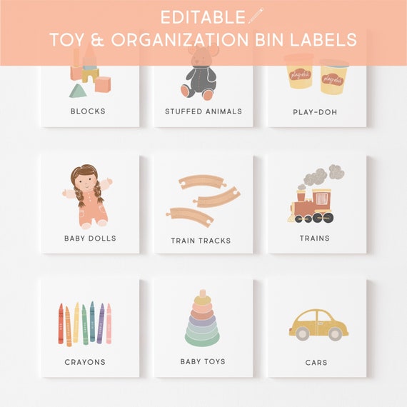 Editable Printable Toy Trofast Bin Storage Labels Visual - Etsy Canada