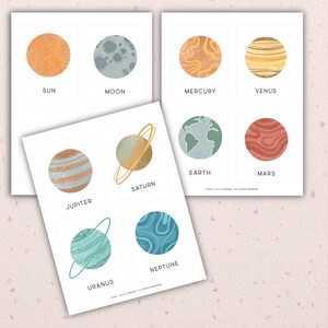 Solar System Planet Space Flash Cards | Montessori, Early Education ...
