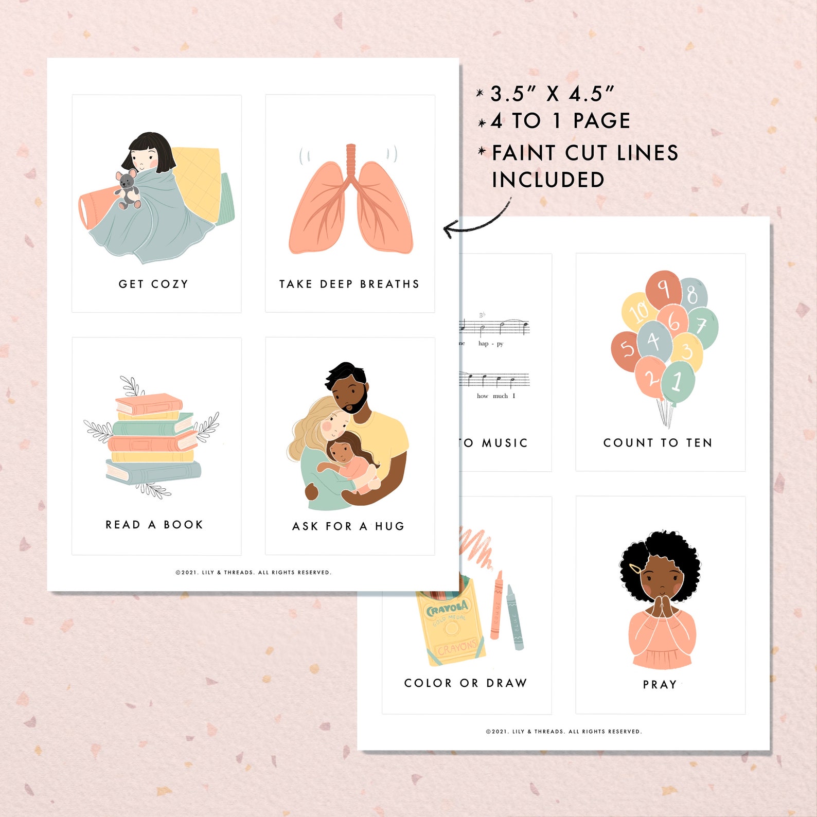 Calming Techniques Flash Cards Calming Corner Montessori | Etsy