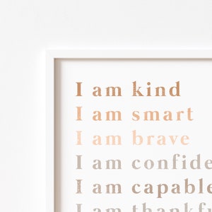 Neutral Affirmations Chart Illustration Artwork Poster| Christian ...