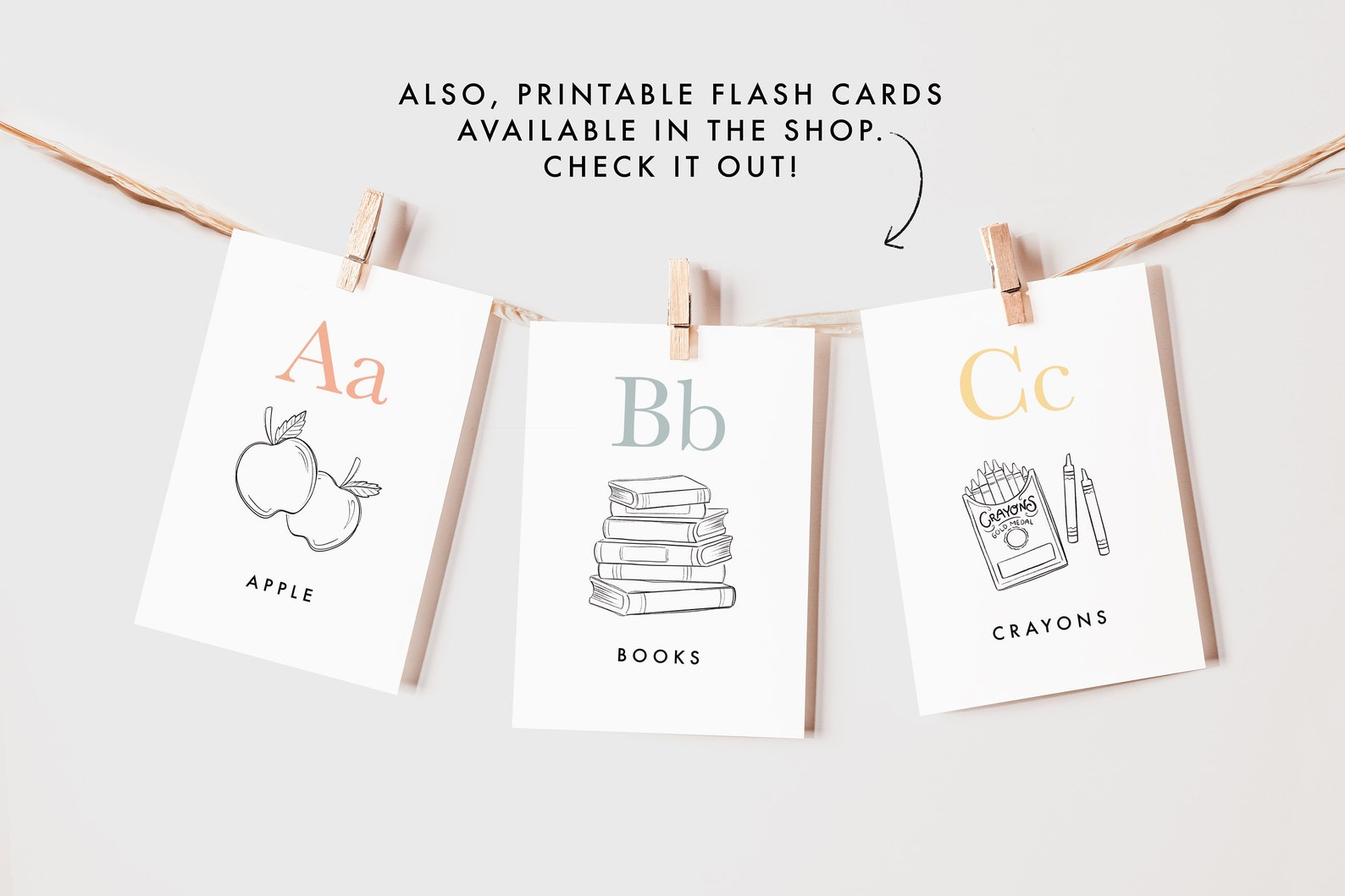 Simple Alphabet Chart Illustration Poster Calming Corner | Etsy