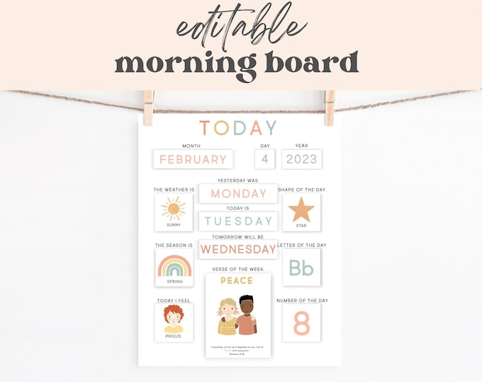 Perpetual Calendar Morning Board Weather Seasons US Holidays Months of ...