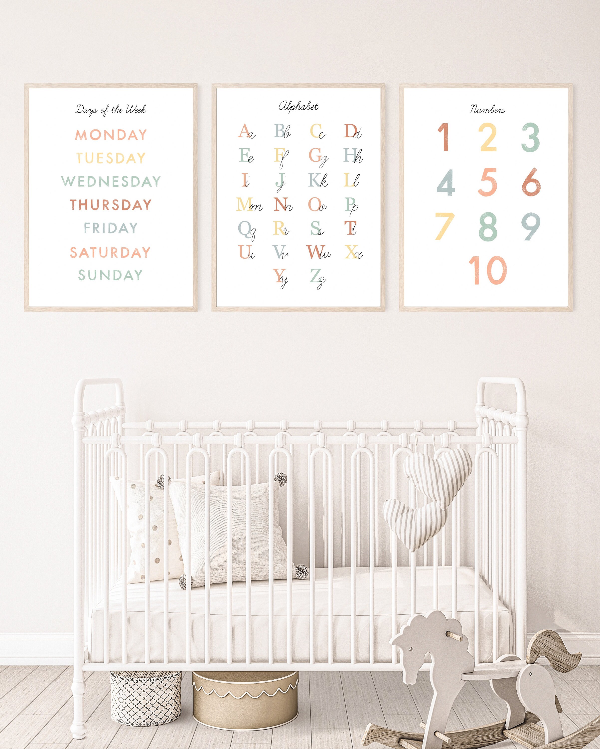 Weekdays Chart Illustration Artwork Print Poster Calming | Etsy