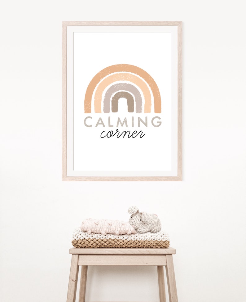 Calm Corner Rainbow Neutral Chart Artwork Poster Calming - Etsy