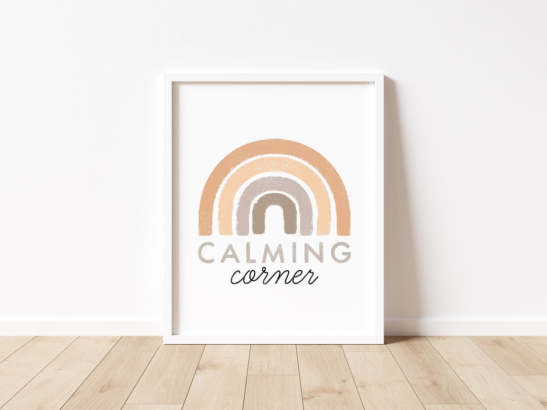 Calm Corner Rainbow Neutral Chart Artwork Poster| Calming Corner ...