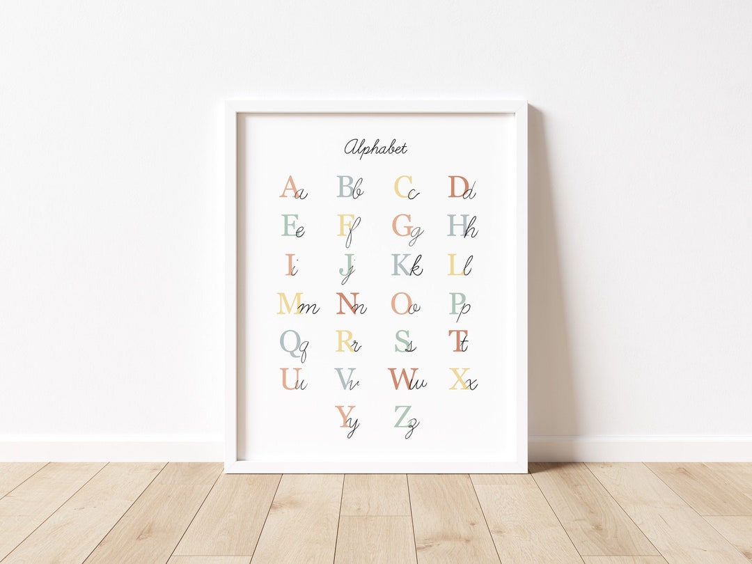 Simple Alphabet Chart Illustration Poster| Calming Corner, Montessori ...