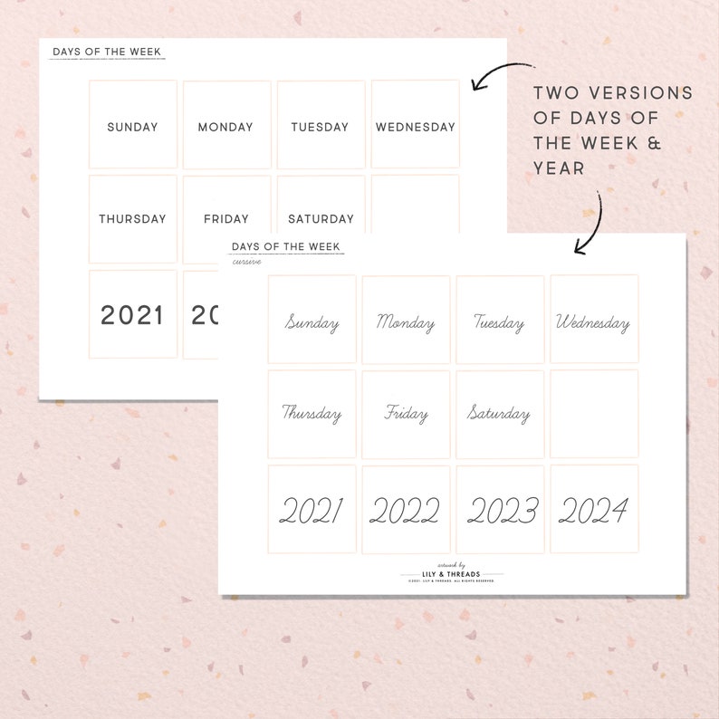 Pocket Calendar Inserts Classroom Decor With Months Days - Etsy