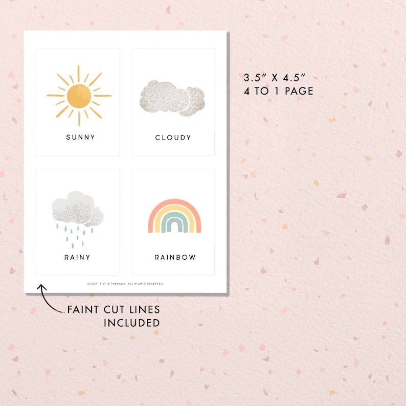 Weather Flash Cards Calming Corner Montessori Education - Etsy