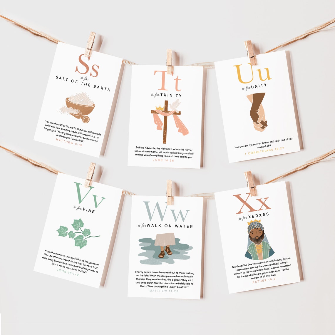 ABC Bible Scripture Flash Cards Memorization Bible Verses | Etsy