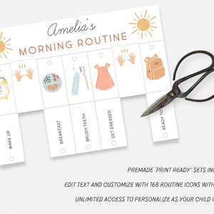 Editable Morning & Evening Routine Chart, Visual Schedule (digital ...