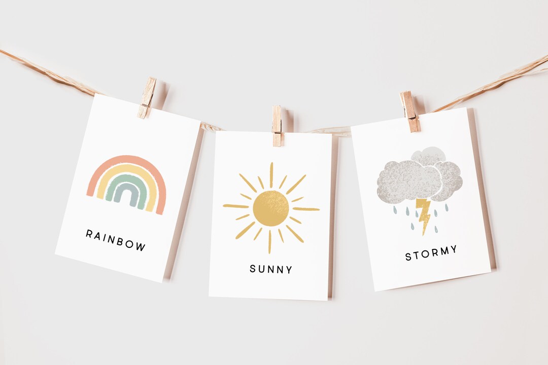 Weather Flash Cards | Calming Corner, Montessori, Education, Nursery ...