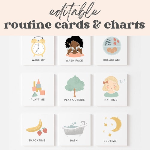 Kids Visual Schedule Daily Routine Activity Cards and Chore - Etsy