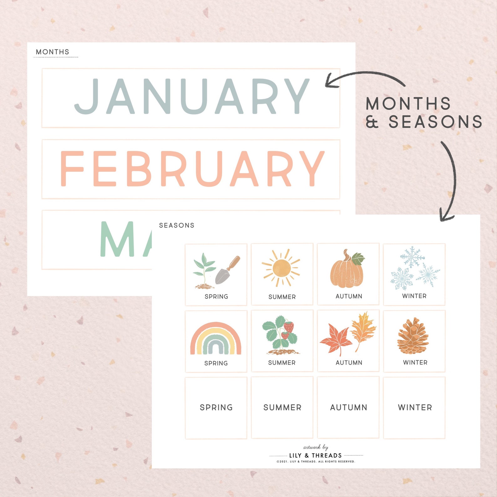 Pocket Calendar Inserts Classroom Decor Editable Months Days - Etsy