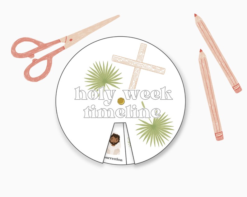 Easter Story Spinner Wheel Craft & Holy Week Timeline (digital Download ...