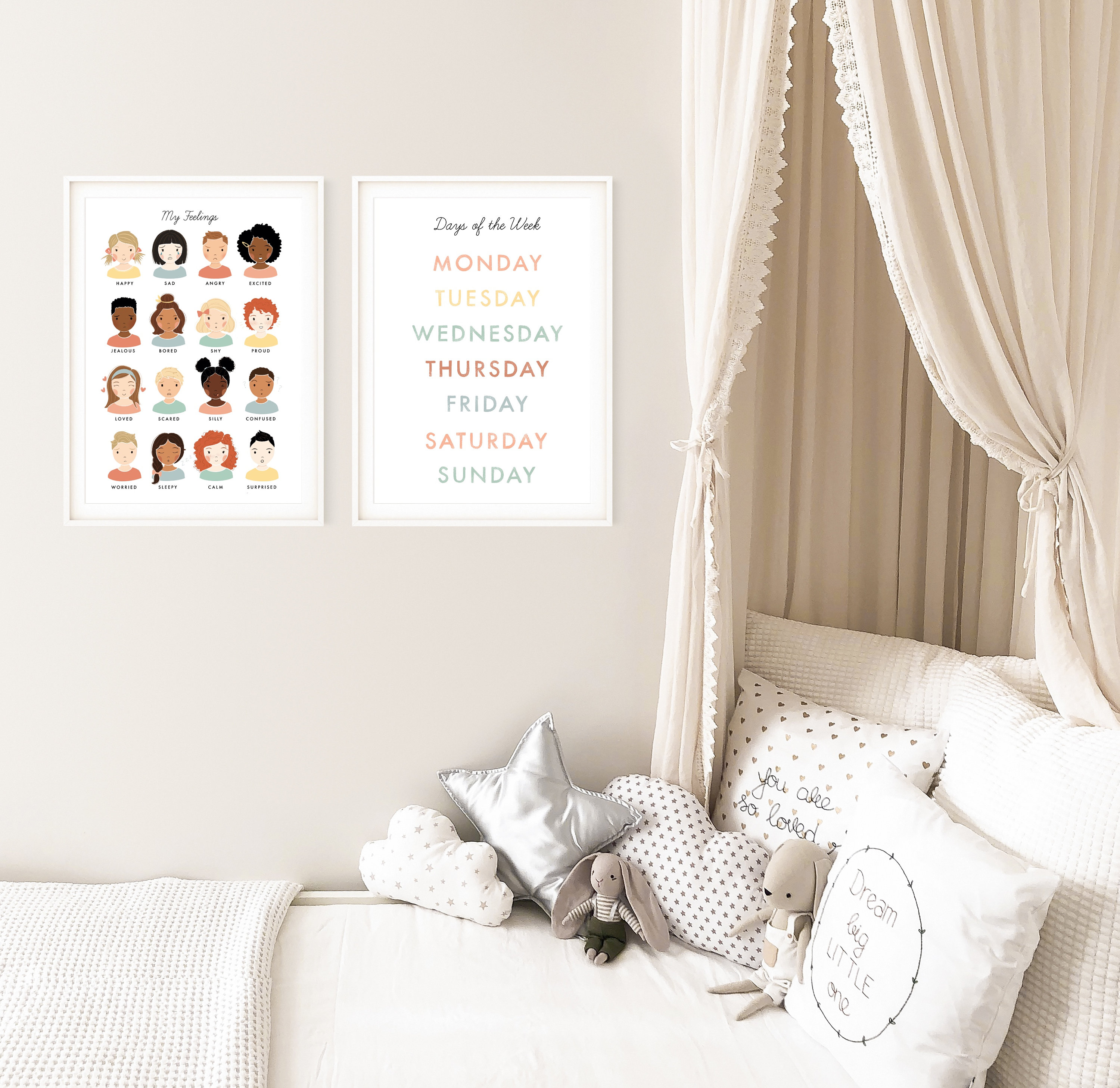 Weekdays Chart Illustration Artwork Print Poster Calming | Etsy