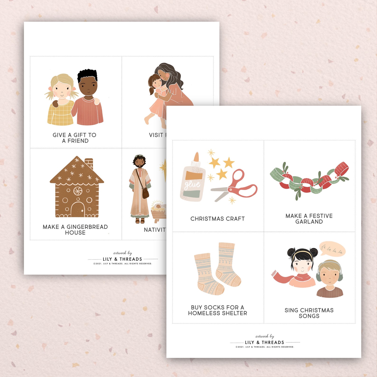 Editable Printable Advent Calendar Cards Activity Christmas - Etsy