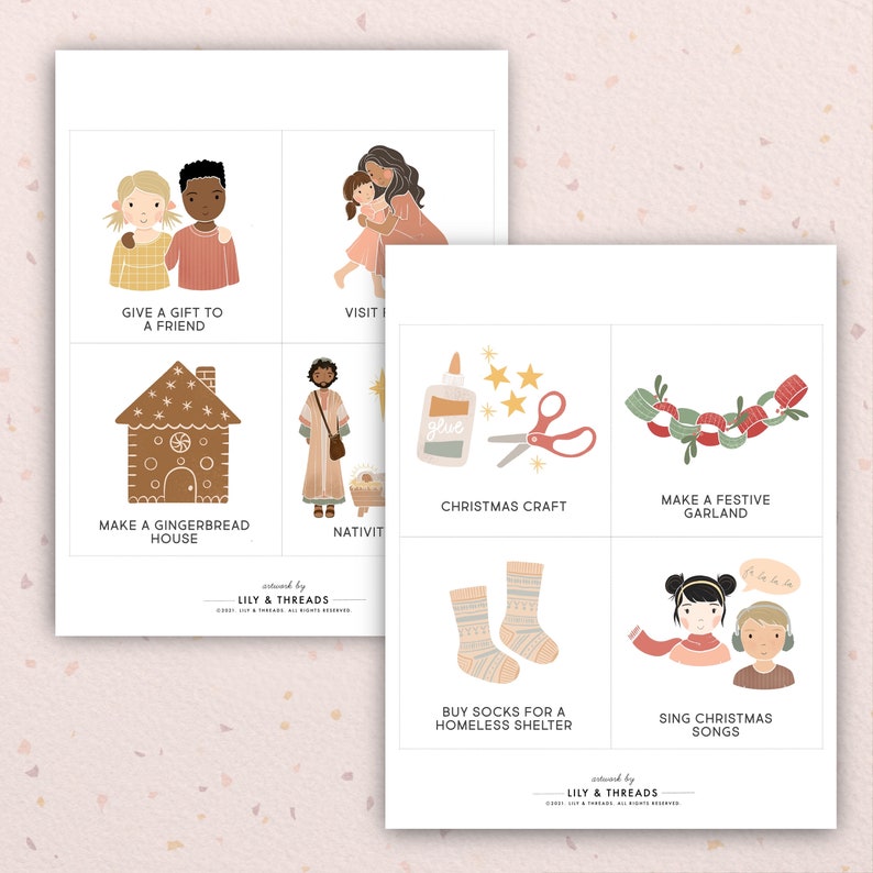 Editable Printable Advent Calendar Cards Activity Christmas - Etsy