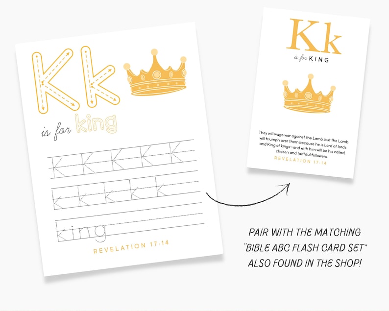 ABC Scripture Tracing Cards, Bible Verse Handwriting Practice (digital ...