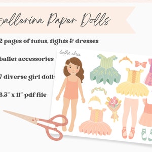 Ballerina Princess Paper Dolls Craft Activity (digital Download) - Etsy