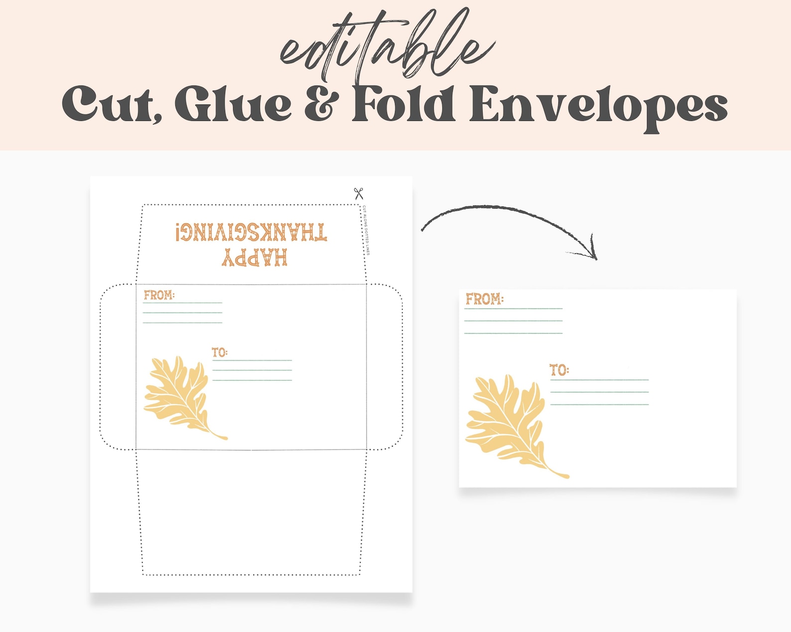 Thanksgiving Letter Template & Envelope Im Thankful for - Etsy