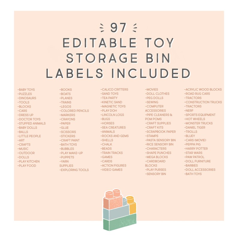 Editable Printable Toy Trofast Bin Storage Labels Visual - Etsy Canada