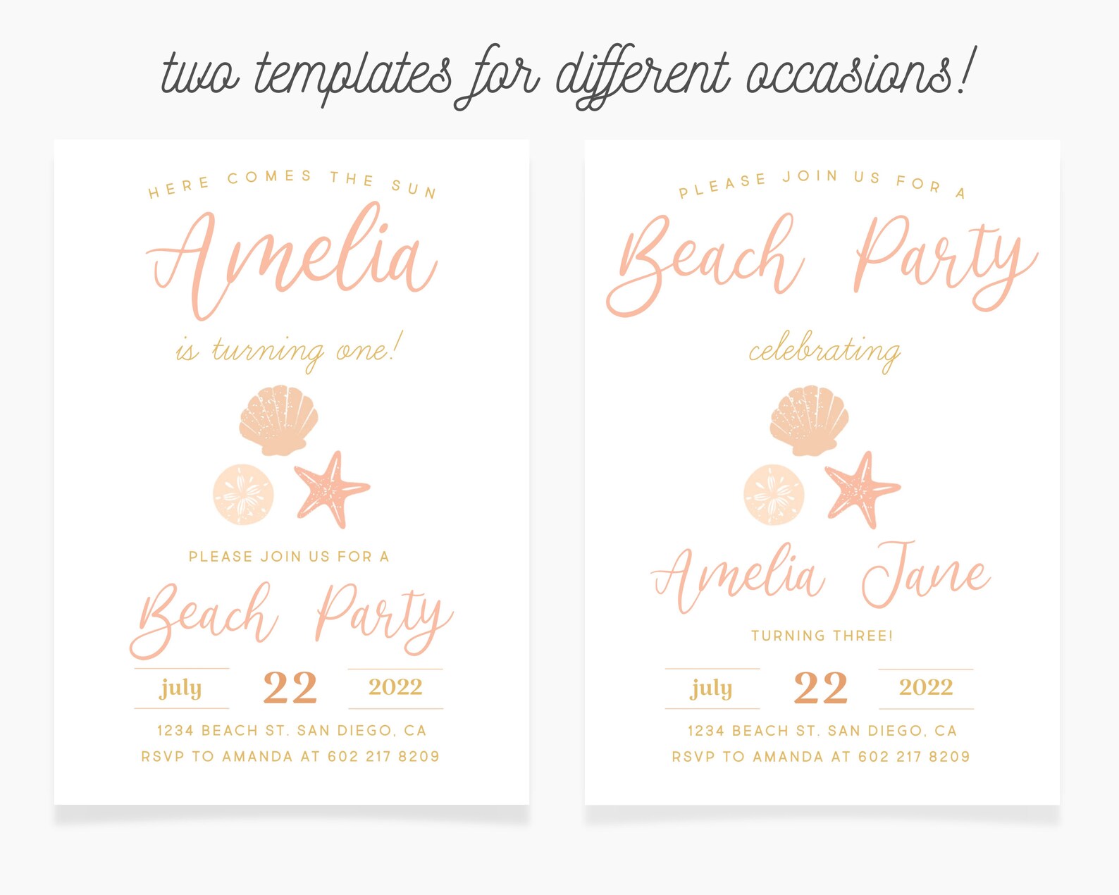 1st Birthday Invitation Summer Beach Party Girl Birthday - Etsy