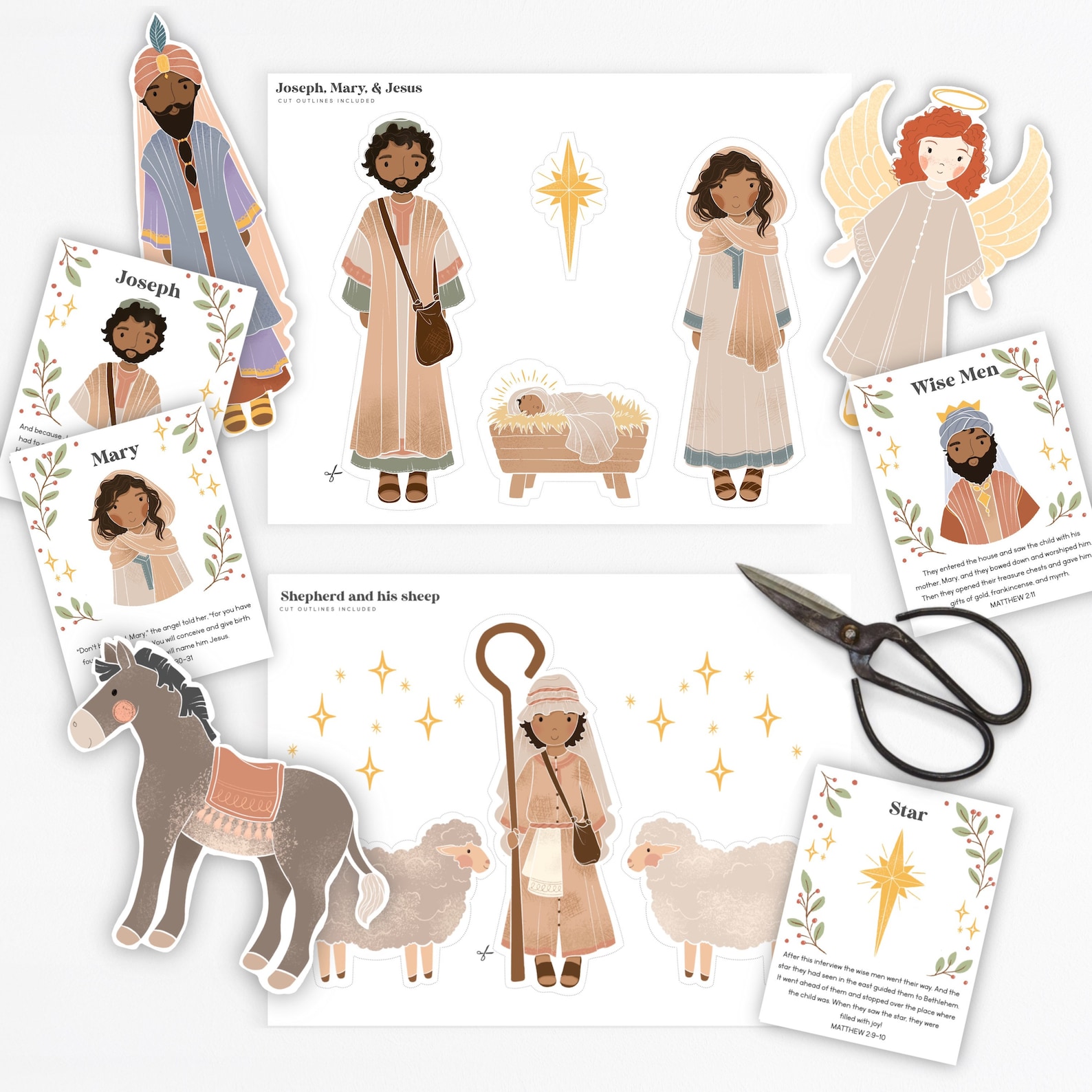 Editable Nativity Christmas Advent Scripture Cards Nativity - Etsy