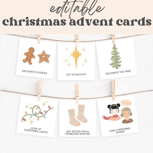 Christmas Advent Calendar Activity Cards Family Activities - Etsy