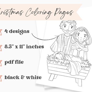 Nativity Christmas Coloring Pages 4 Sheets Jesus Nativity Preschool ...
