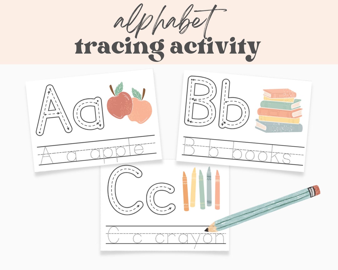 Alphabet ABC Tracing Cards, Phonics Activity, Preschool Kindergarten ...