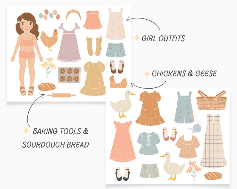 Homestead Paper Dolls Craft Activity for Kids (digital Download) - Etsy