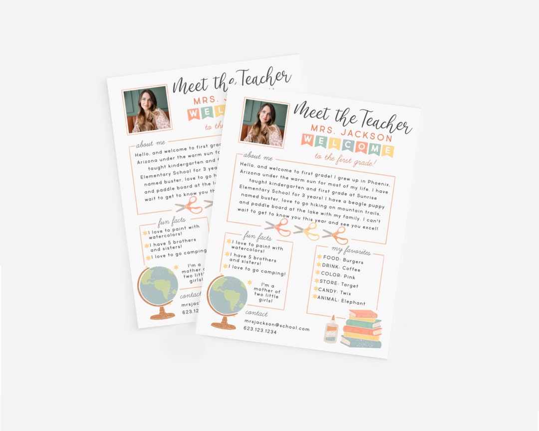Editable Meet the Teacher Template, Pastel Rainbow Flyer (digital ...