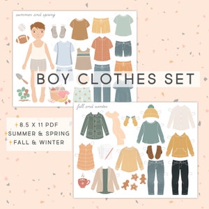 Paper Dolls Activity Craft for Kids, Four Seasons (digital Download) - Etsy