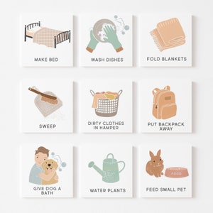 Editable Kids Chore Chart & Cards, Daily Rhythm for Kids (digital ...